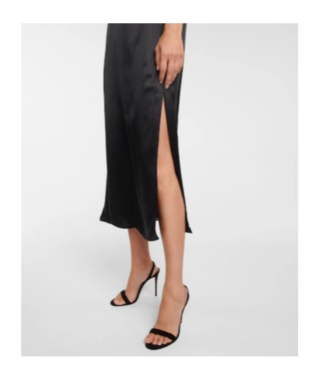 SAFIYAA LONDON Audun Silk Satin Midi Dress