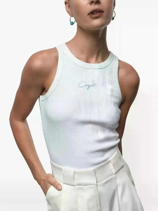 CAYET Rita Logo-embroidered Ribbed Tank Top
