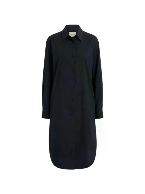 Khaite Long-sleeve Button-fastening Midi Dress - Blue