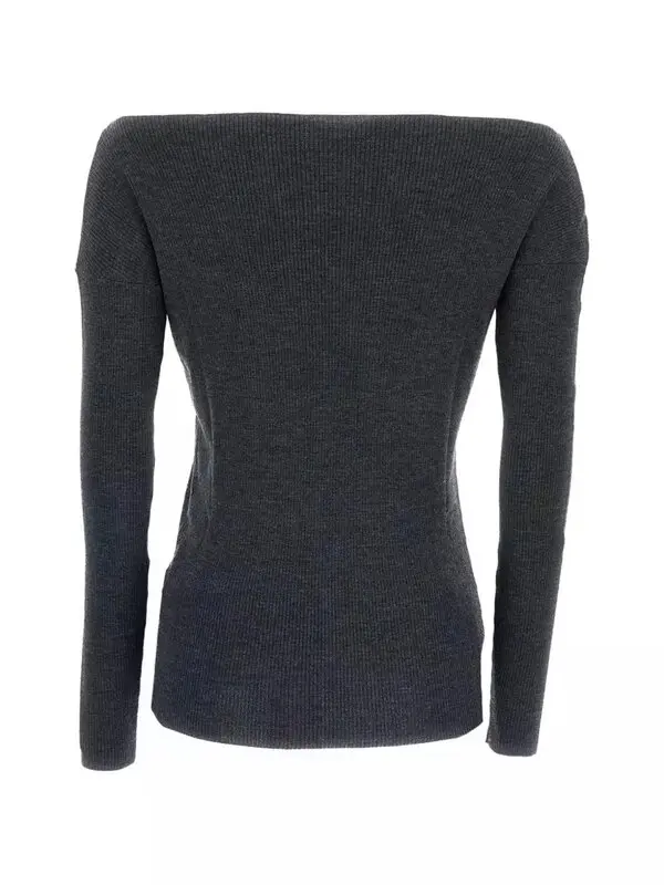 P.a.r.o.s.h Off-shoulder Ribbed-knit Sweater