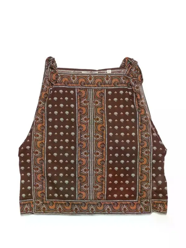 DÔEN Amalia Foulard-print Top - Brown
