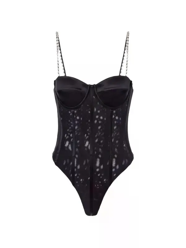 Rebecca Vallance Crystal-embellished Bodysuit - Black