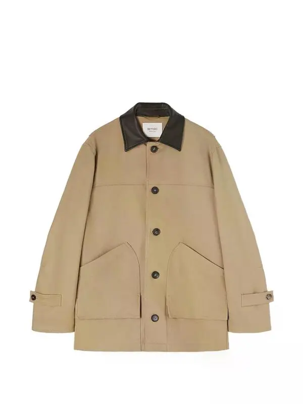 RETORI Retro I Leather Collar Field Jacket - Neutrals