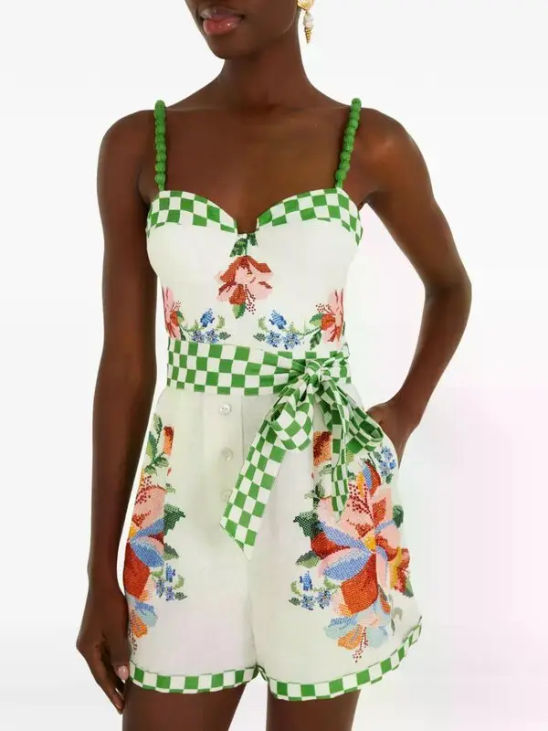 Farm Rio Calm Breeze" Floral Print Playsuit