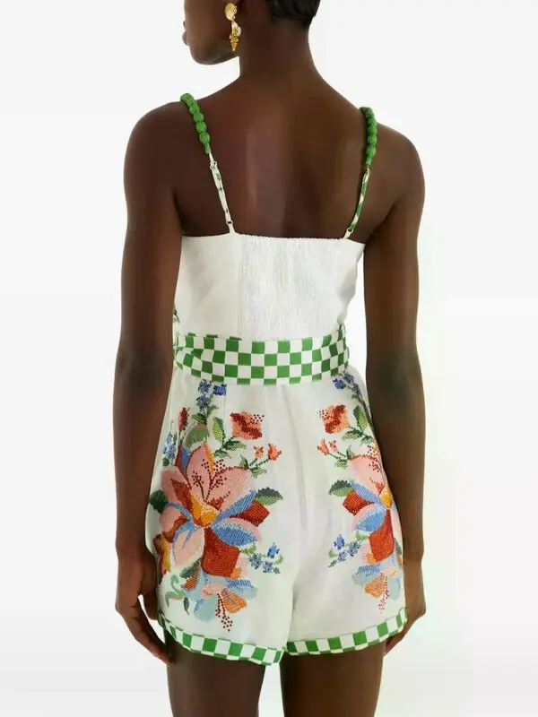 Farm Rio Calm Breeze" Floral Print Playsuit