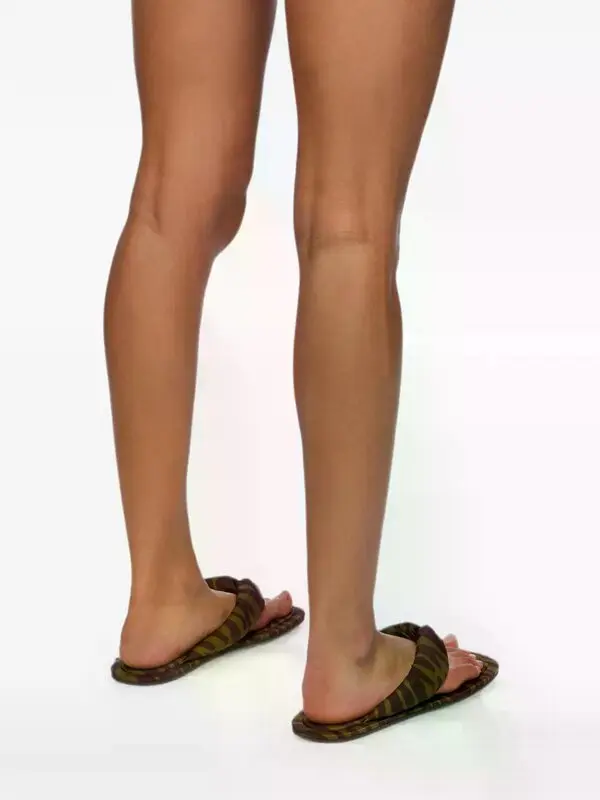 Attico Zebra-print Flip Flops - Brown