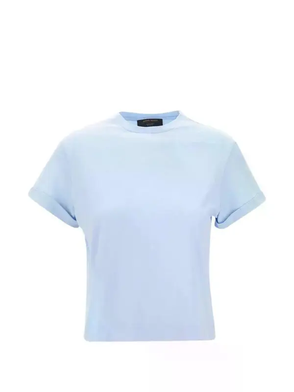 GRAN SASSO Crew Neck T-shirt With Turned-up Cuffs - Blue