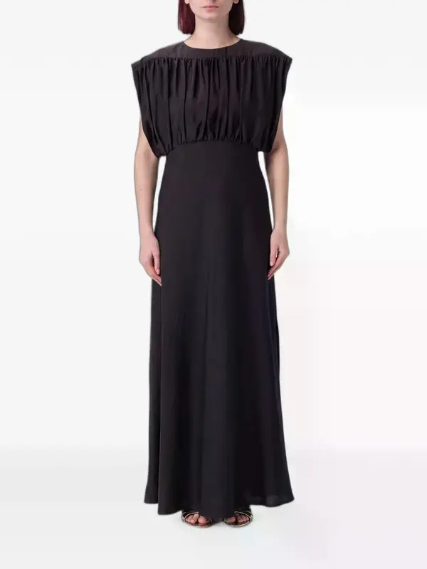 TELA Gathered Sleeveless Maxi Dress