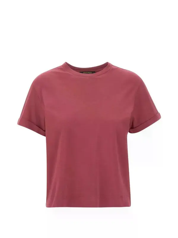 GRAN SASSO Cotton T-shirt With Turned-up Cuffs - Pink