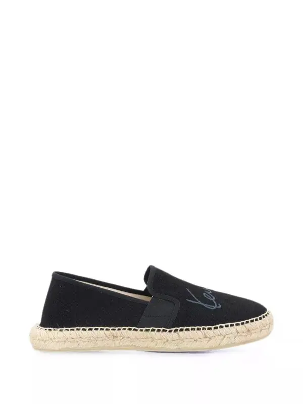 Kenzo Logo-embroidered Canvas Espadrilles - Black