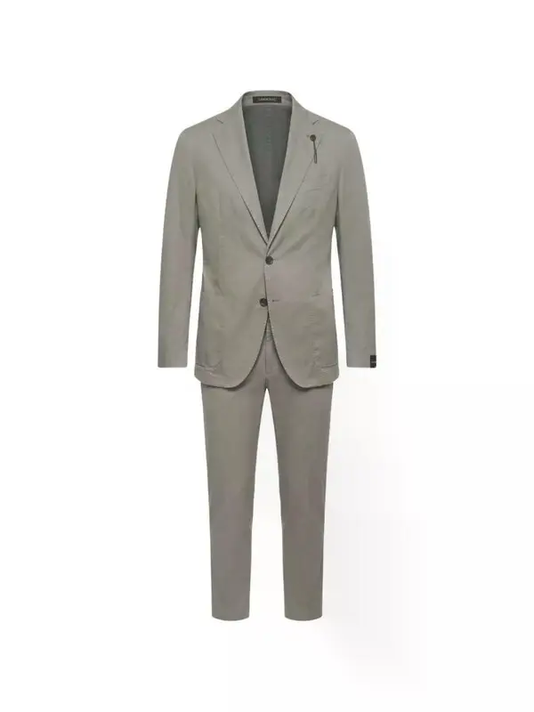 SANTANIELLO Single-breasted Buttoned Suit - Grey