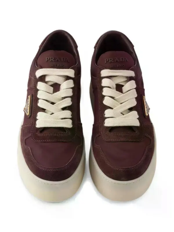 Prada Downtown Bold Re-nylon And Suede Sneakers