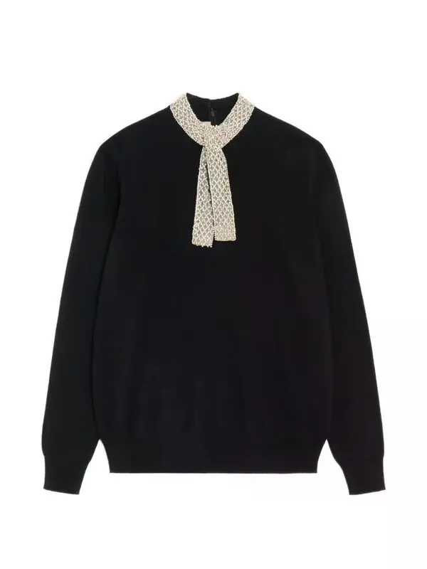 Valentino Garavani Embroidered Wool Sweater - Black