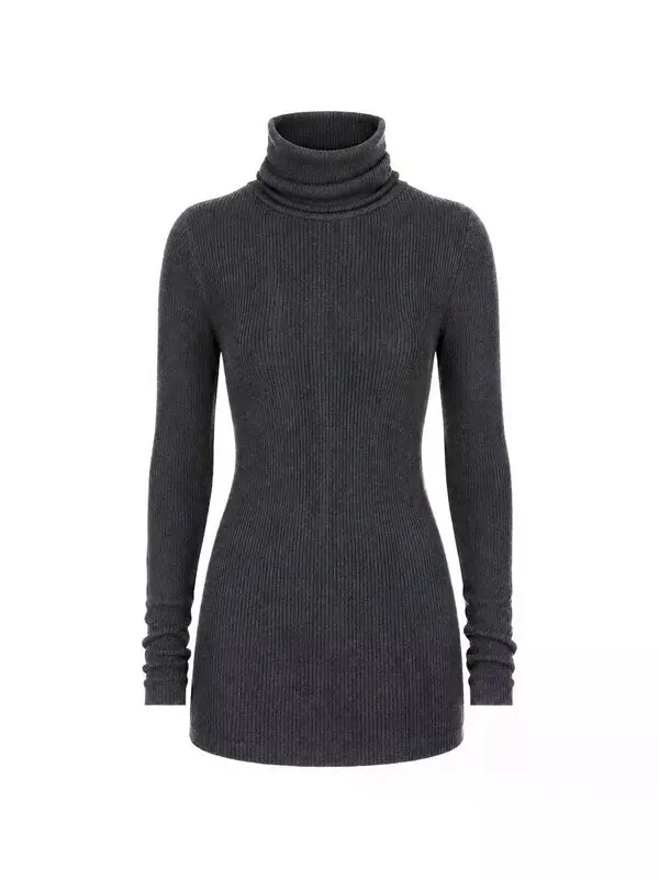 Rick Owens Ls Tube Ribbed-knit Turtleneck Sweater