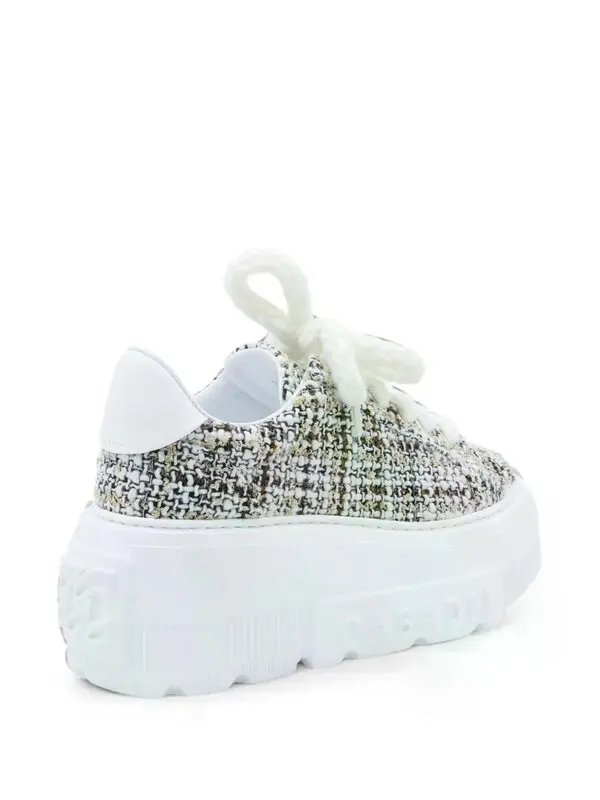 Casadei Nexus Tweed Platform Sneakers - White