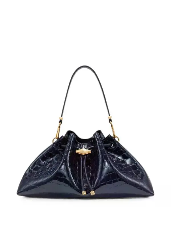 JIMMY CHOO Medium Cinch Croc-effect Shoulder Bag