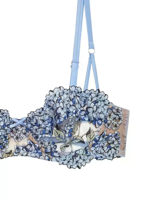 FLEUR DU MAL Hydrangea Embroidered Balconette Bra