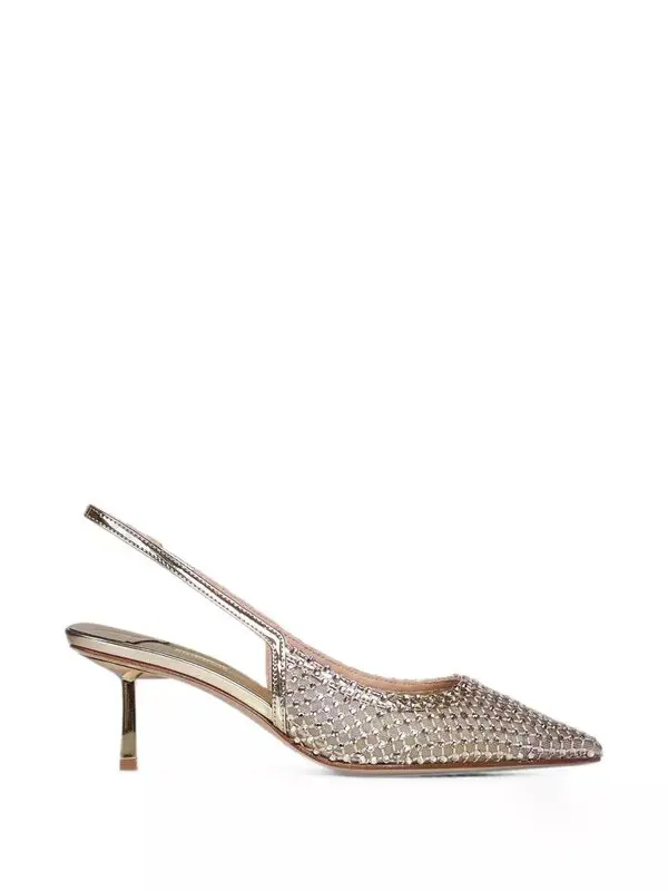 LE SILLA Gilda Crystal-embellished Mesh Pumps - Gold