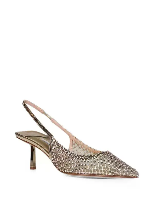 LE SILLA Gilda Crystal-embellished Mesh Slingback Pumps - Gold
