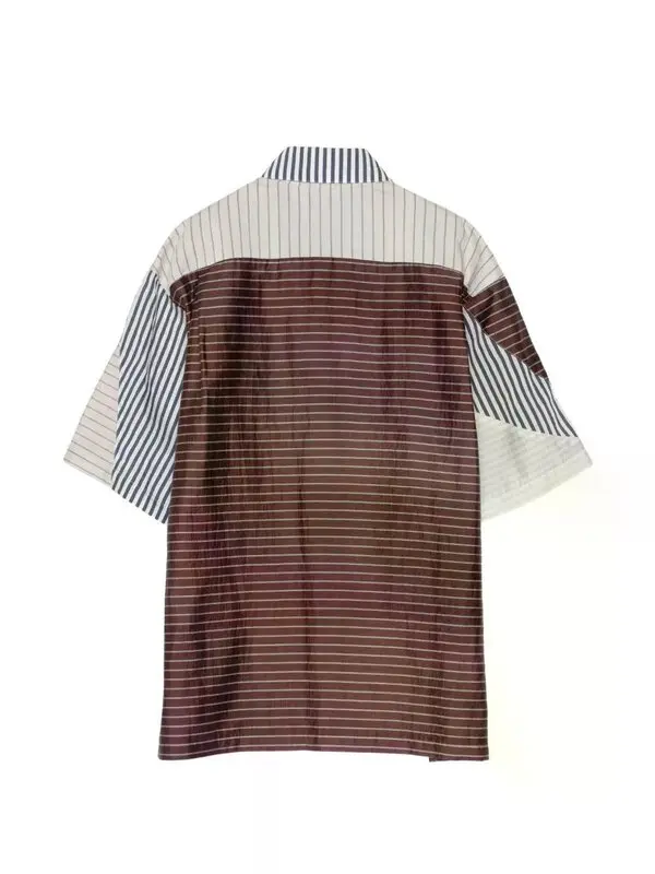 YOSHIOKUBO Patchwork Striped Shirt