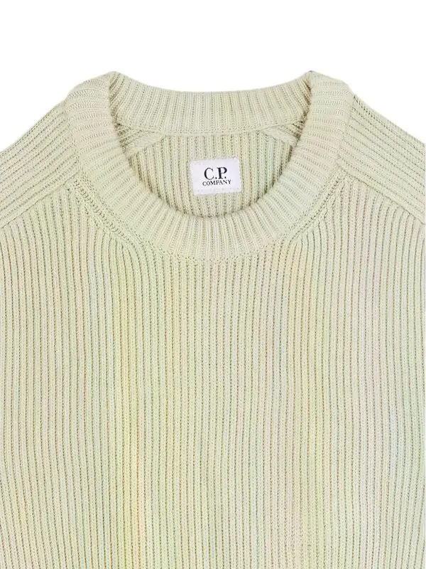 C.P. COMPANY Lens Detail Ribbed Knit Sweater - Neutrals
