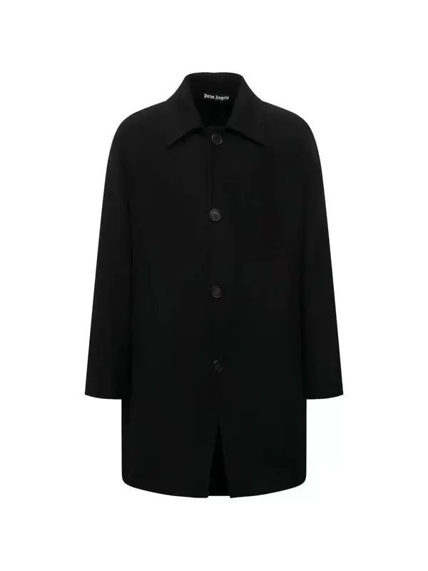 Palm Angels Button-up Single-breasted Coat - Black