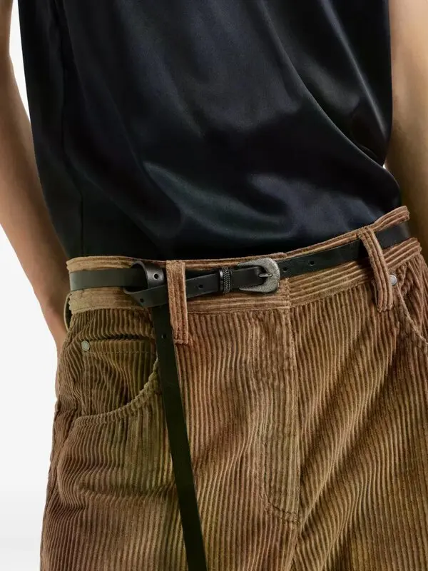 Brunello Cucinelli Leather Belt With Shimmering Buckle