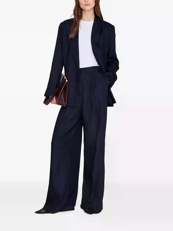 ANINE BING Aretha Blazer Navy Pinstripe
