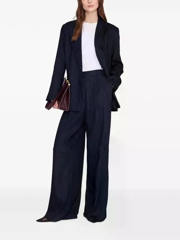 ANINE BING Aretha Blazer Navy Pinstripe