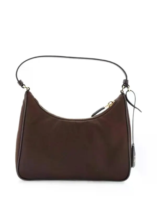 Prada Re-edition 2005 Tessuto With Saffiano Leather Mini Hobo Bag - Brown