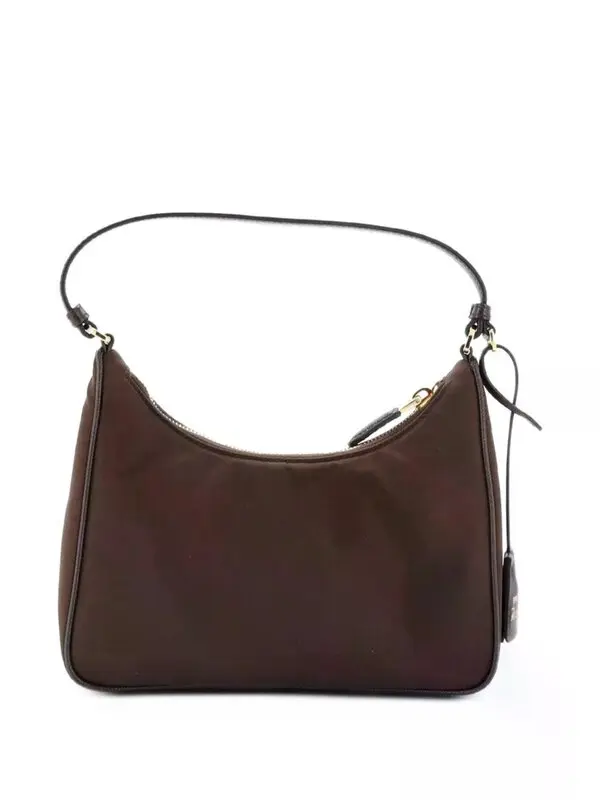 Prada Re-edition 2005 Tessuto With Saffiano Leather Mini Hobo Bag - Brown