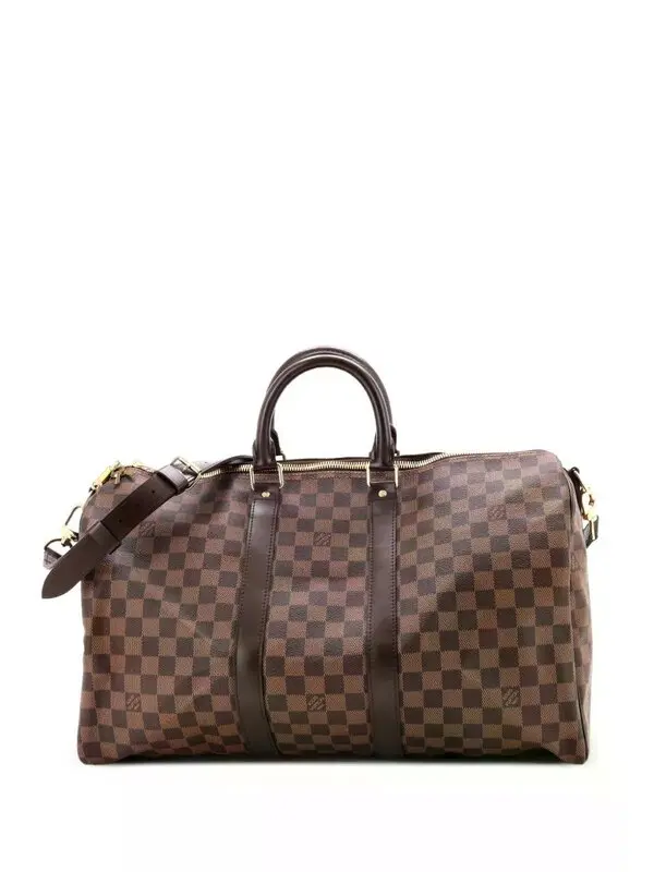 LOUIS VUITTON Keepall Bandouliere 45 Damier Travel Bag - Brown
