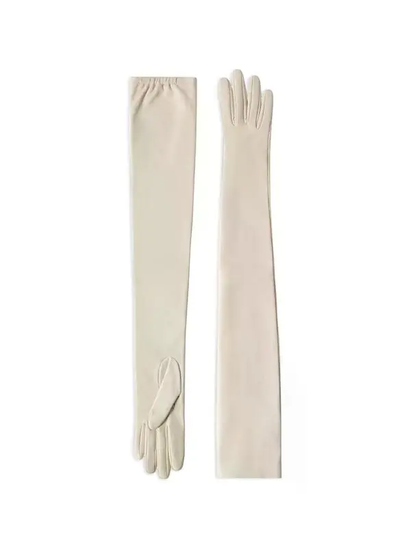 Brunello Cucinelli Nappa Leather Long Gloves - White
