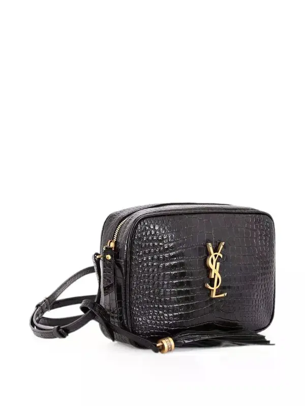 Saint Laurent Lou Camera Bag Crocodile Embossed Leather Small Crossbody Bag