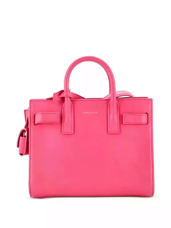 Saint Laurent Leather Nano Tote Bag - Pink