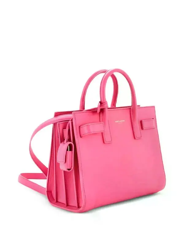 Saint Laurent Leather Nano Tote Bag - Pink