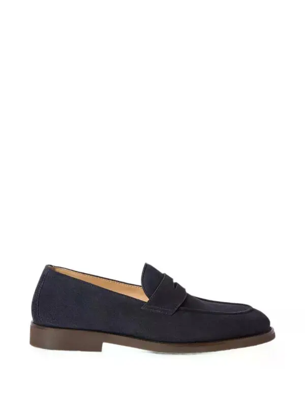 Brunello Cucinelli Suede Penny Loafers - Blue