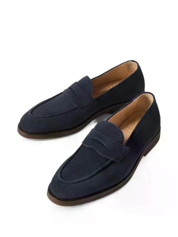 Brunello Cucinelli Suede Penny Loafers