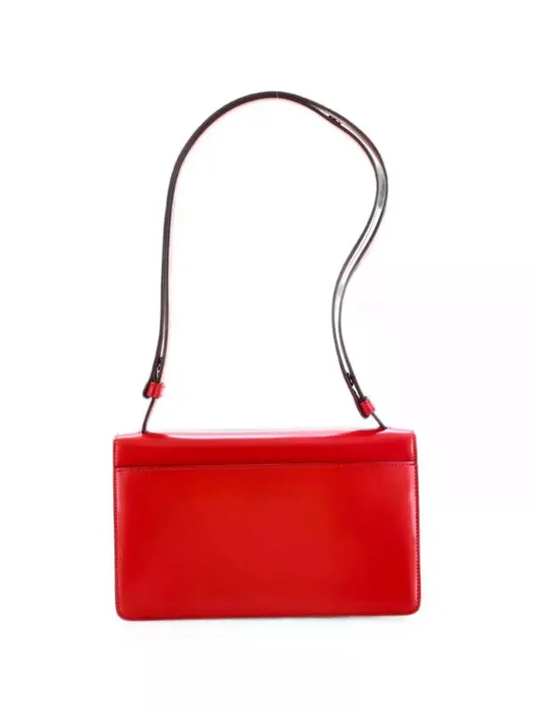 Prada Spazzolato Leather Medium Shoulder Bag - Red