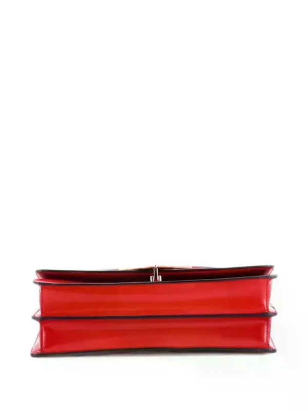 Prada Spazzolato Leather Medium Shoulder Bag - Red