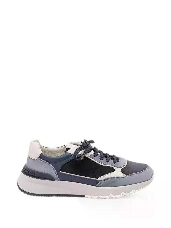 Brunello Cucinelli Panelled Leather Sneakers - Blue