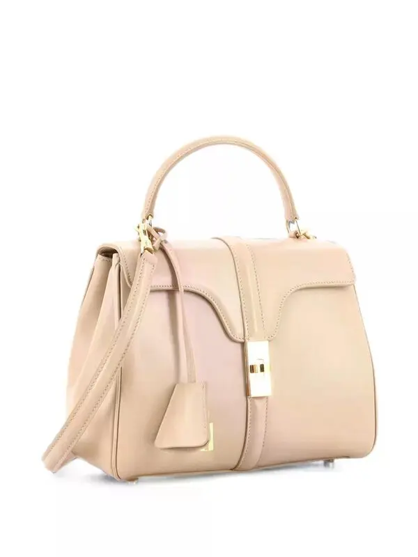 Celine 16 Top Handle Bag Smooth Calfskin Small Satchel - Neutrals