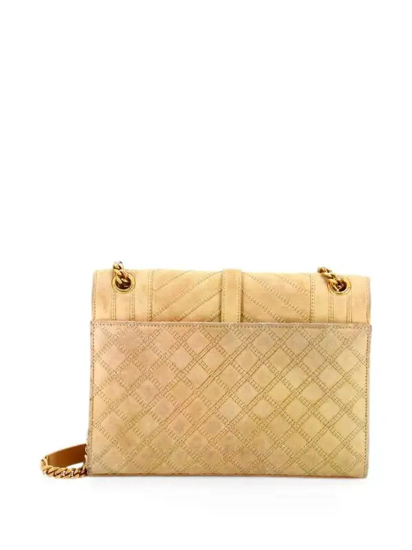 Saint Laurent Classic Monogram Envelope Satchel Quilted Suede Small Shoulder Bag