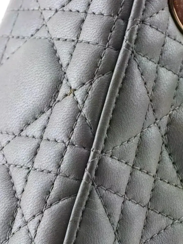 Dior Lady Chain Bag Cannage Quilt Lambskin Mini Satchel - Grey