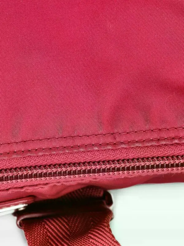 Prada Front Pocket Messenger Bag Tessuto Medium Crossbody Bag - Pink