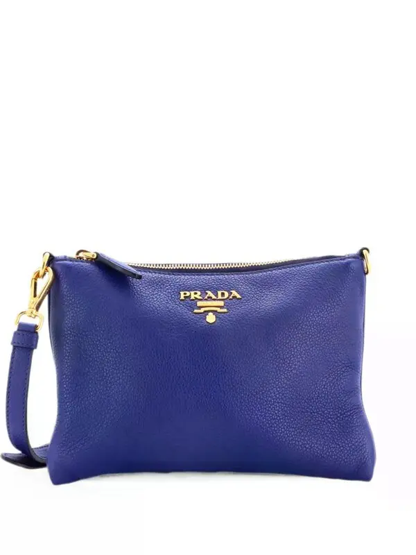 Prada Flat Zip Vitello Daino Mini Crossbody Bag