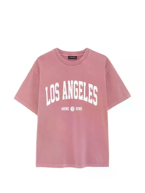 ANINE BING Cade Tee Los Angeles University Earth Top - Red