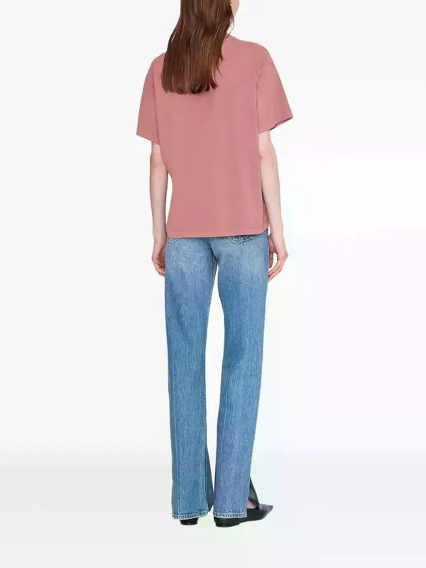 ANINE BING Cade Tee Los Angeles University Earth Top - Red