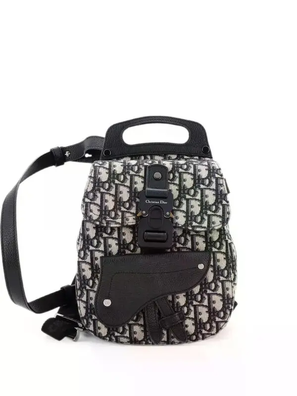 Dior Saddle Oblique Canvas Mini Backpack