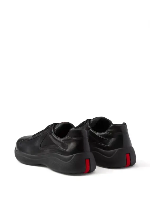Prada America's Cup Smooth Grain Leather Sneakers - Black